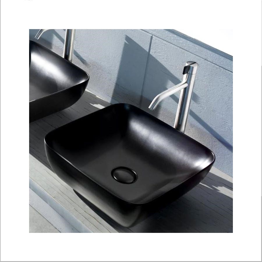 Elite Square - Sort håndvask med 3 mm tynde kanter ‎| Design4home